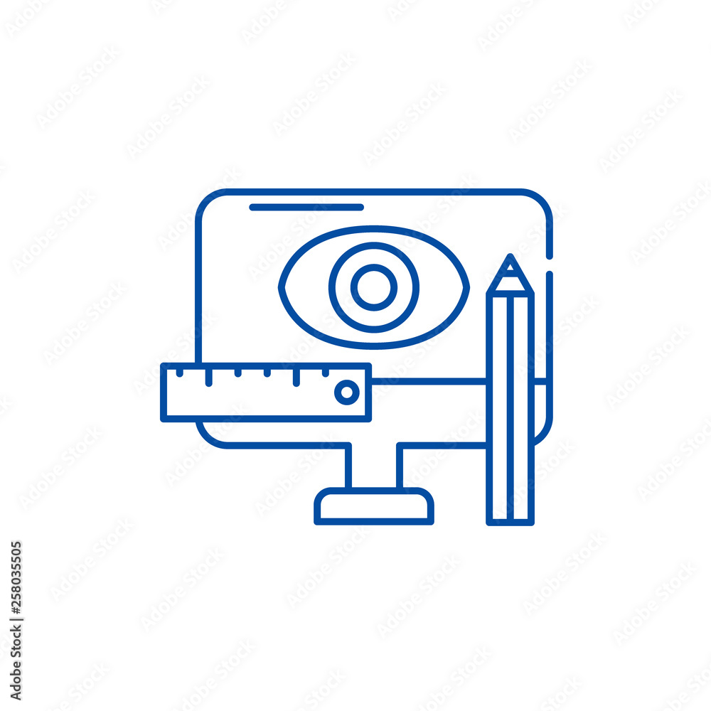 Design methodology line concept icon. Design methodology flat vector ...
