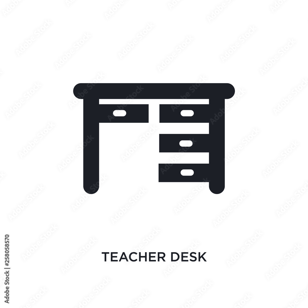 teacher desk isolated icon. simple element illustration from e-learning ...