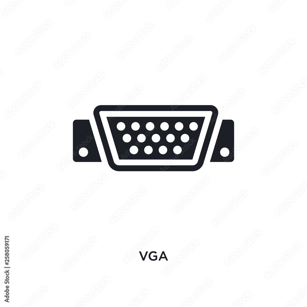 vga isolated icon. simple element illustration from electrian ...