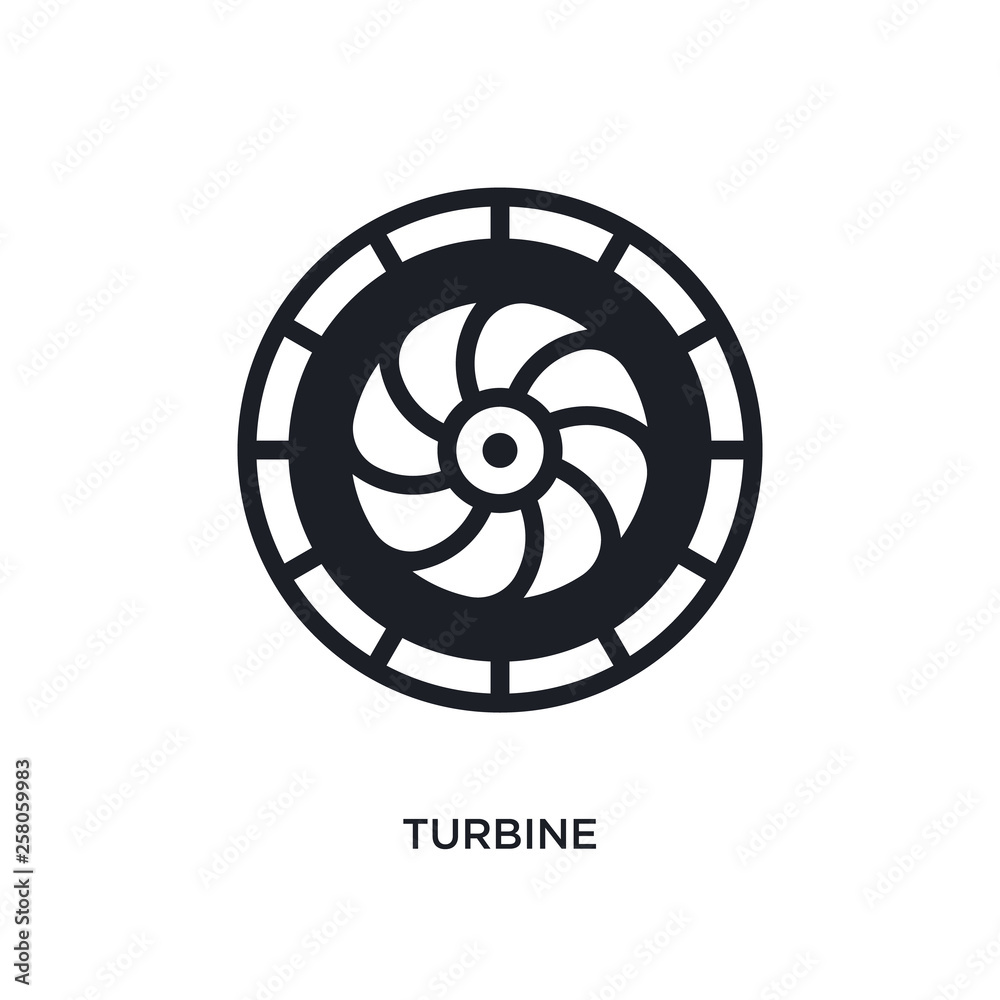 turbine isolated icon. simple element illustration from electronic ...