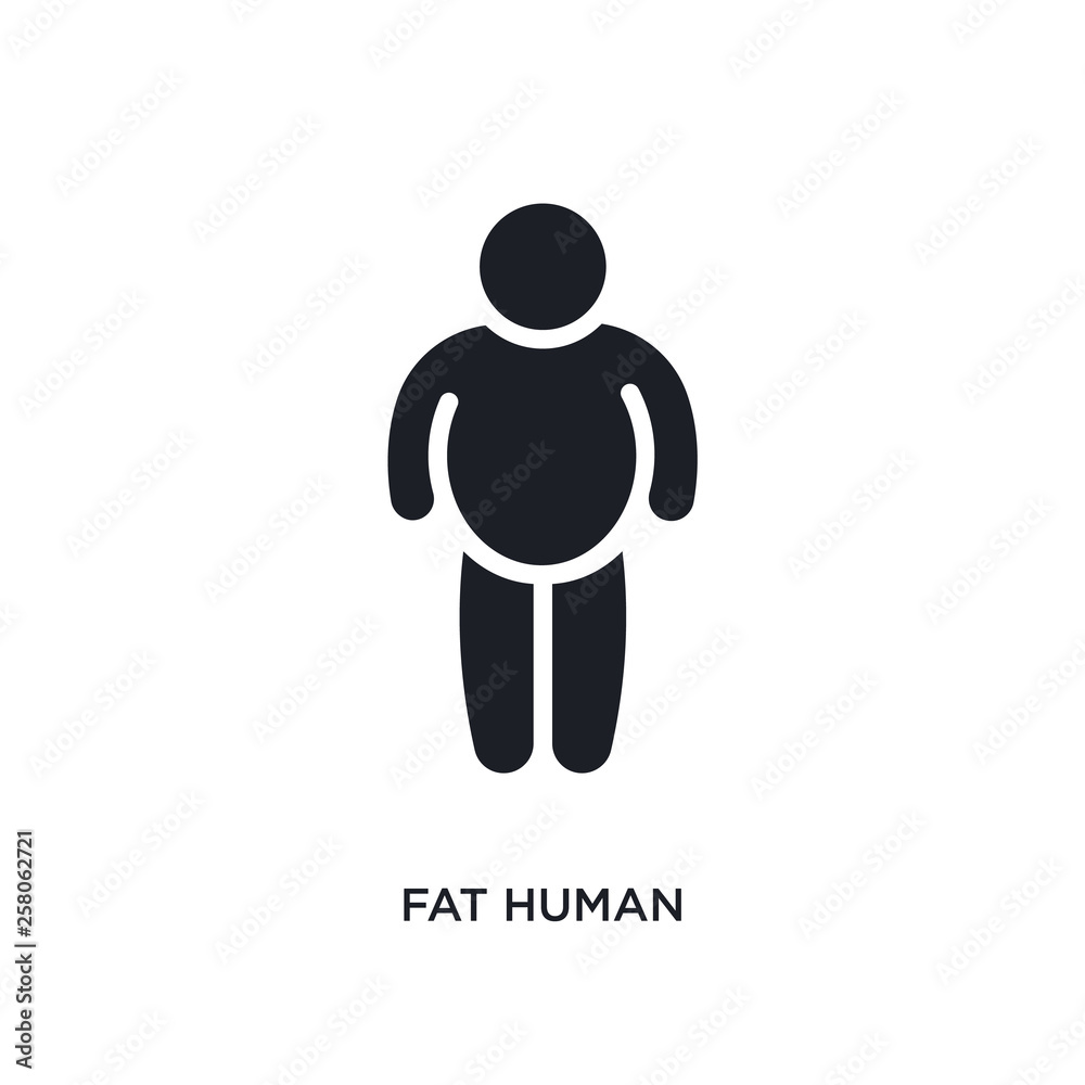 fat human isolated icon. simple element illustration from feelings ...