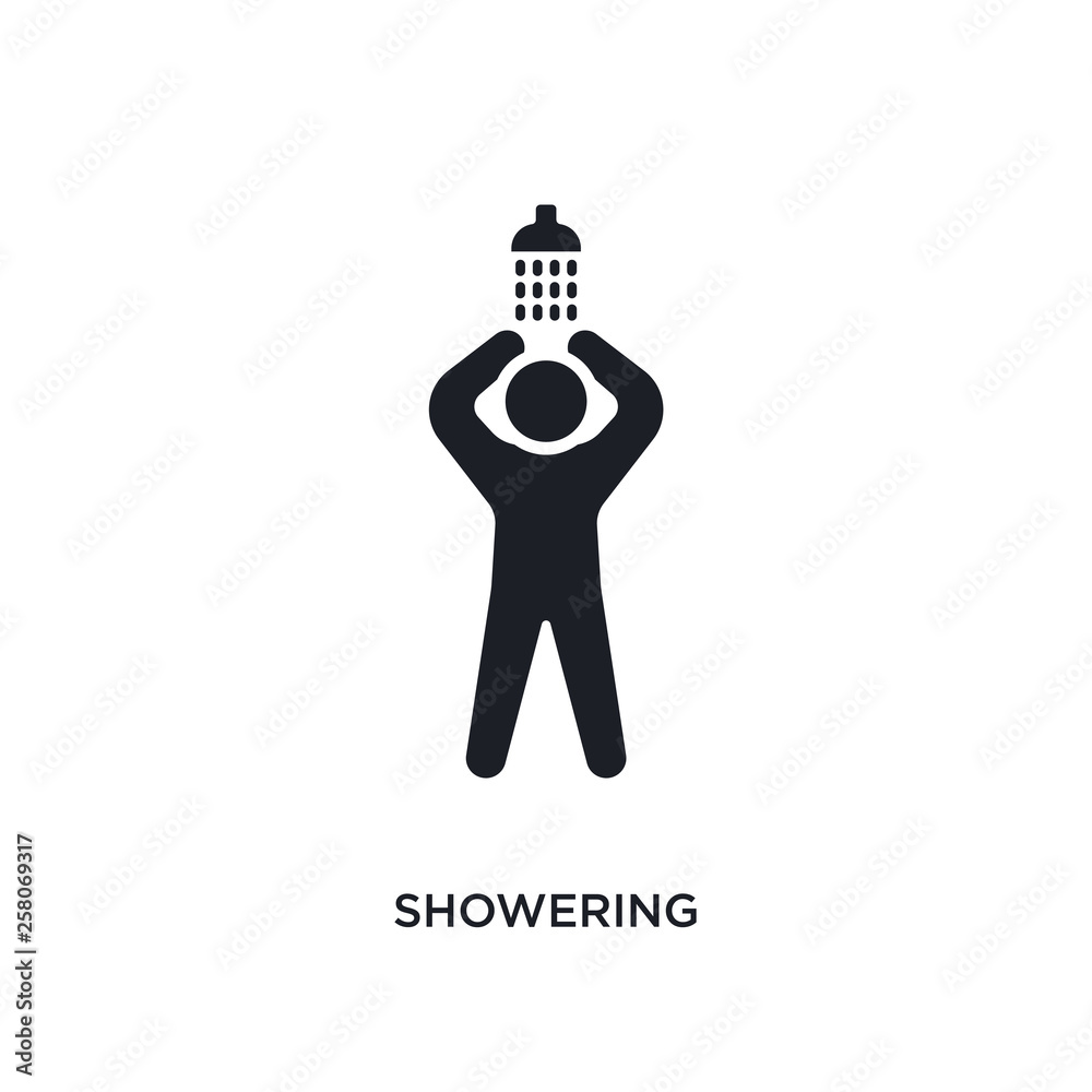 showering isolated icon. simple element illustration from humans ...