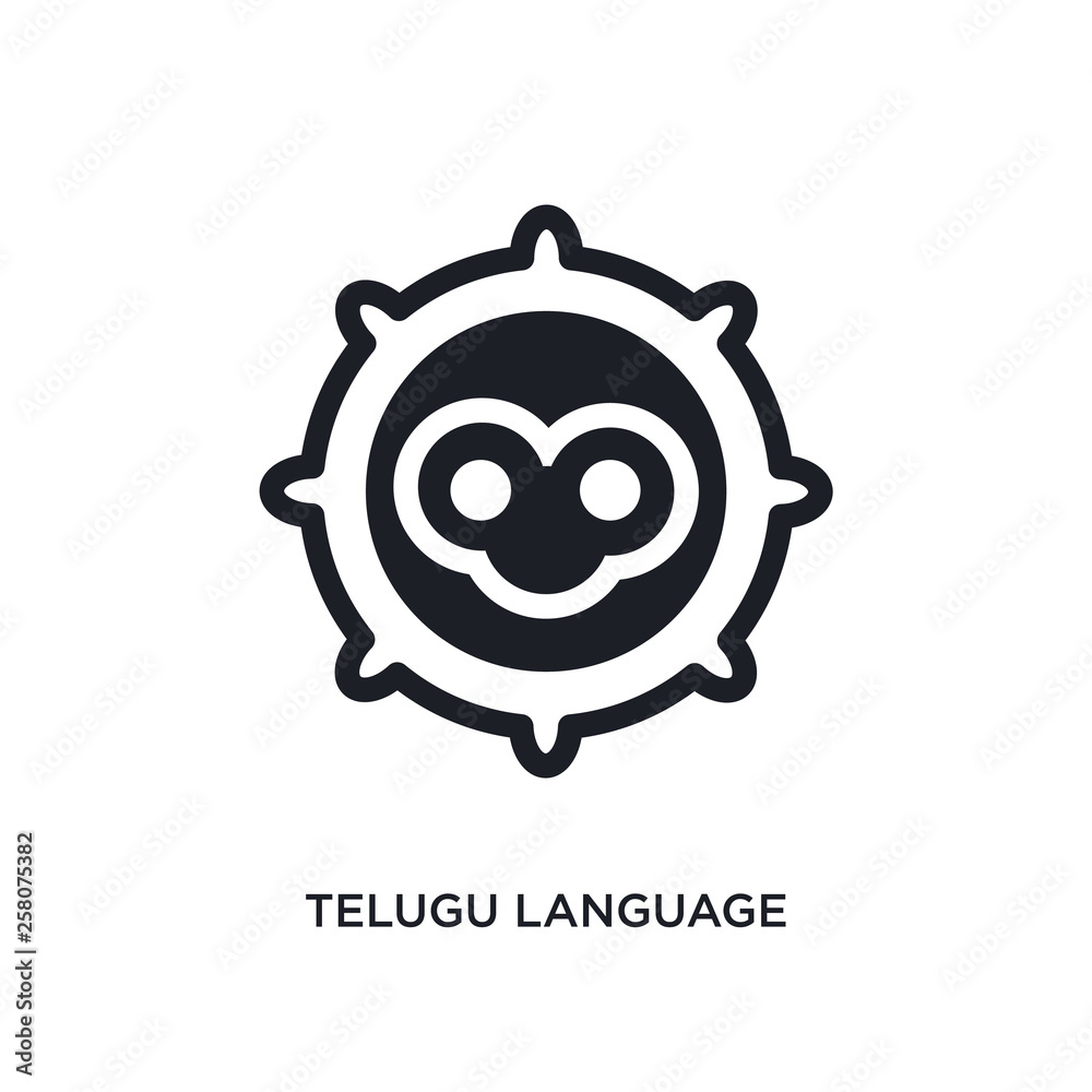 telugu language isolated icon. simple element illustration from india ...
