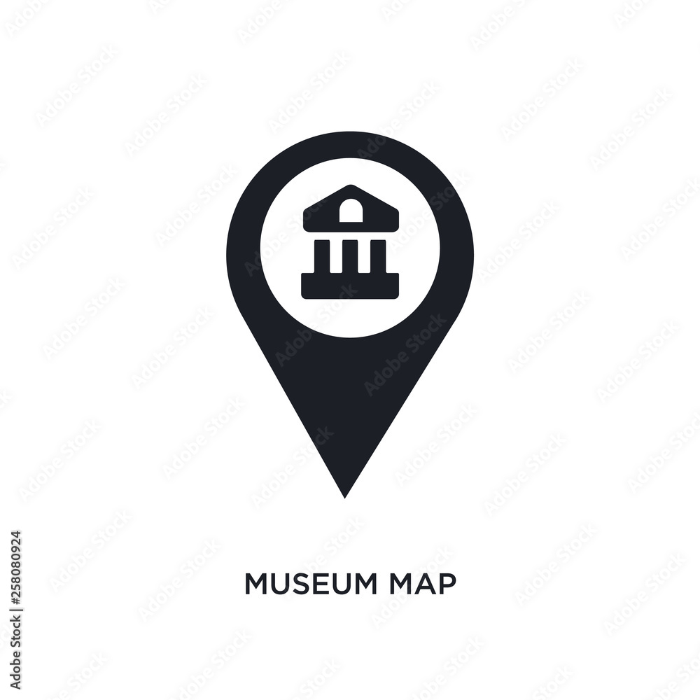 museum map isolated icon. simple element illustration from museum ...