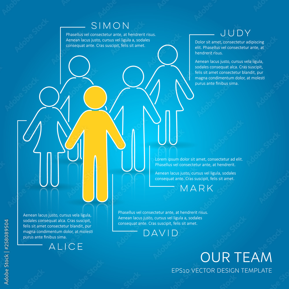 Vector infographic our team company introduction creative template ...