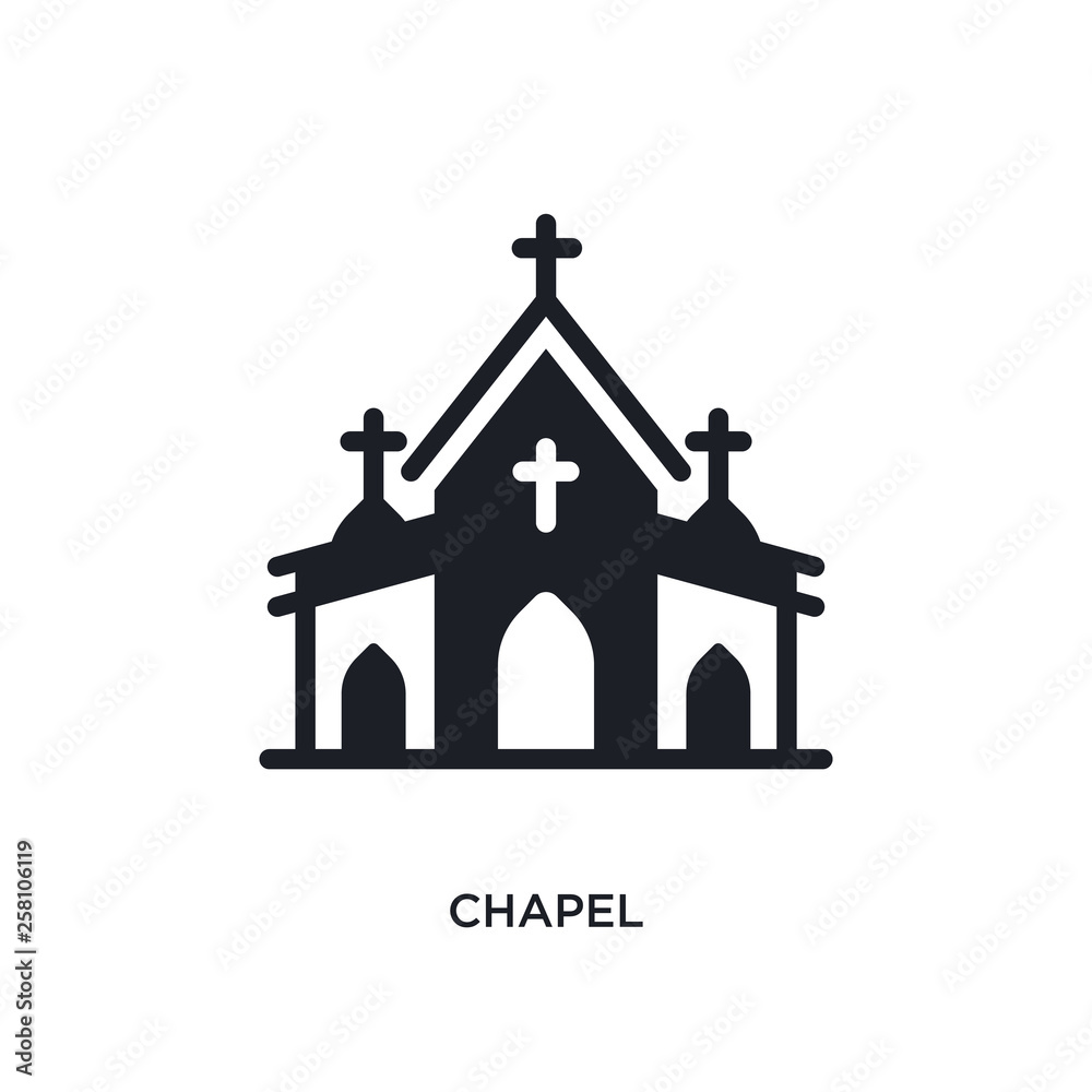 chapel isolated icon. simple element illustration from winter concept ...