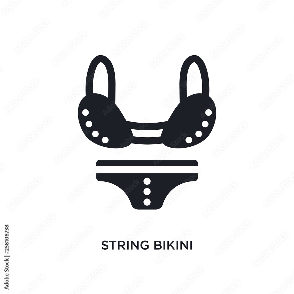 string bikini isolated icon. simple element illustration from woman ...