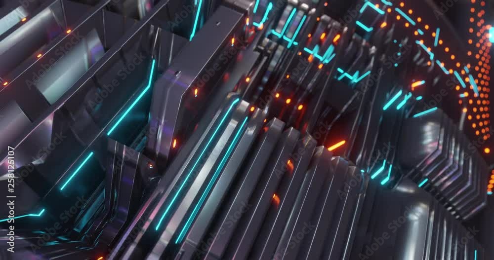 Motion graphic 4K seamless loop of abstract technology background, led ...