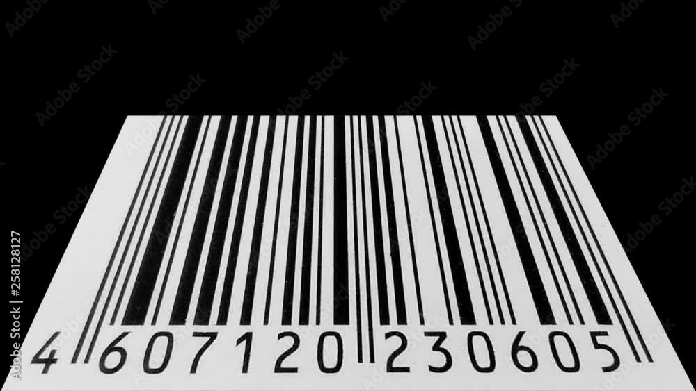 Barcode scanner. Barcode chaos. Animated background. Sequence of fast ...
