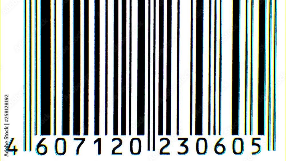 Barcode scanner. Barcode chaos. Animated background. Sequence of fast ...