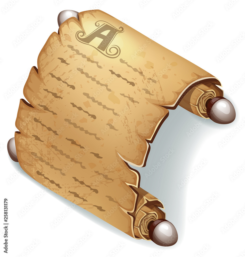 Royal old parchment. Paper for message. Icon for computer games and ...