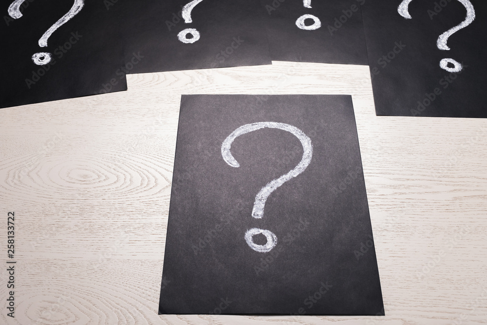 Question Mark on Black Papers Stock Photo | Adobe Stock