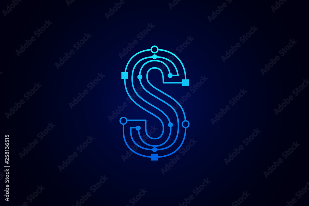 Letter S logo design template. Line art logo type design concept of ...