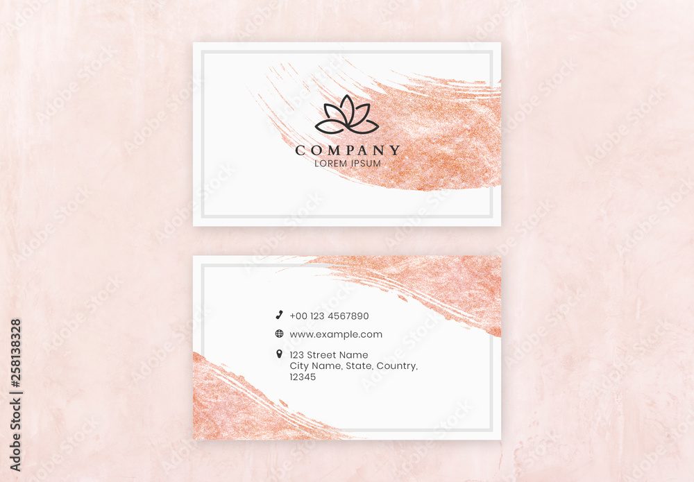 Pink Modern Business Card Design Stock Template | Adobe Stock