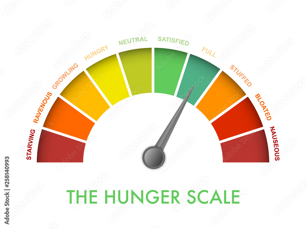 Hunger-fullness scale 0 to 10 for intuitive and mindful eating and diet ...