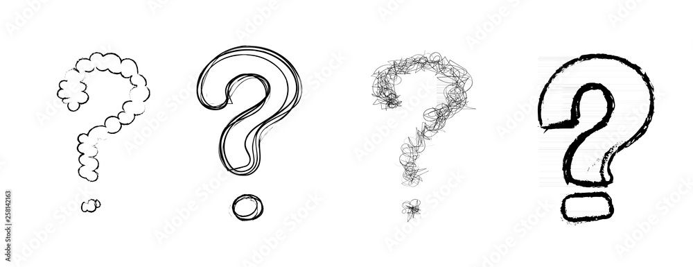 Vetor de question mark interrogation drawing scribble illustration ...