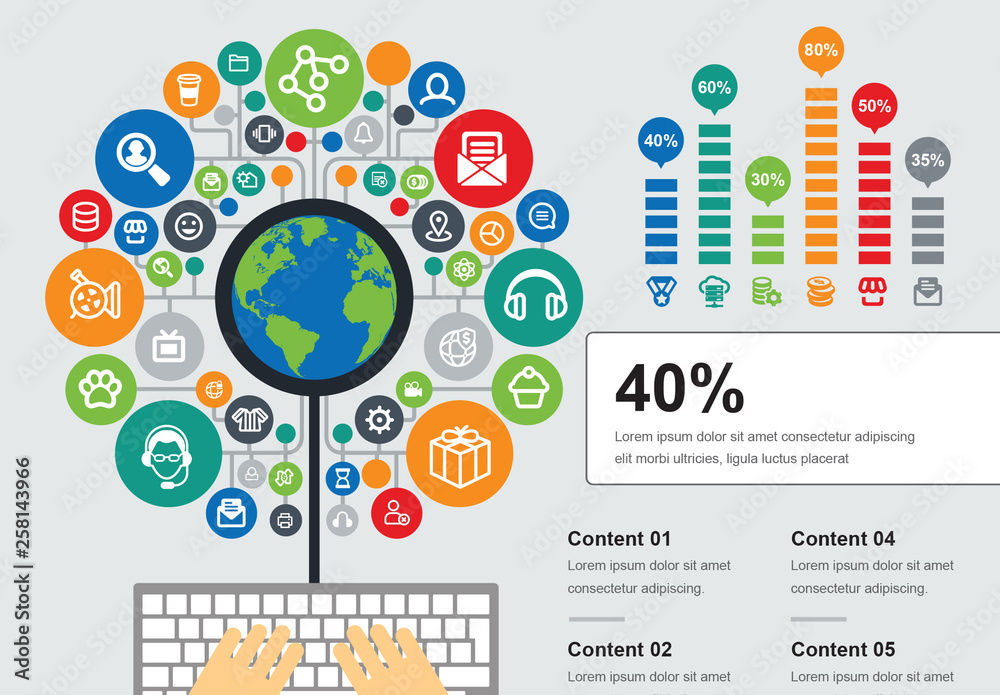 Web Browsing Infographic with Icons Stock Template | Adobe Stock