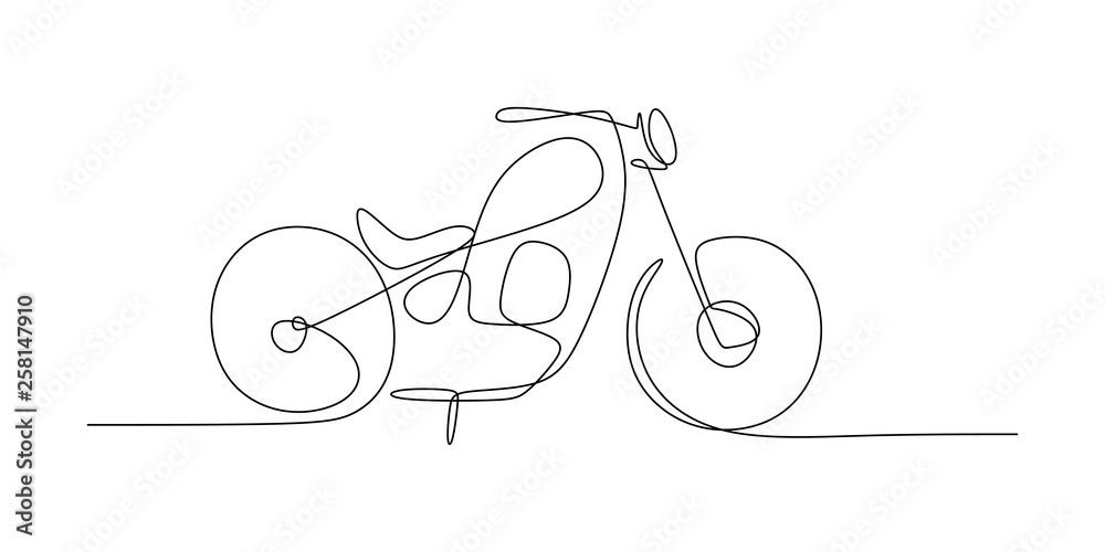 drawing a continuous line of motorized chopper motor hand drawn Stock ...