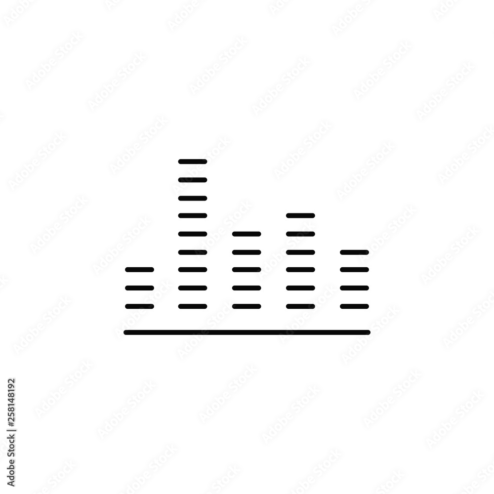 Sound / audio wave or soundwave line art vector icon for music apps and ...