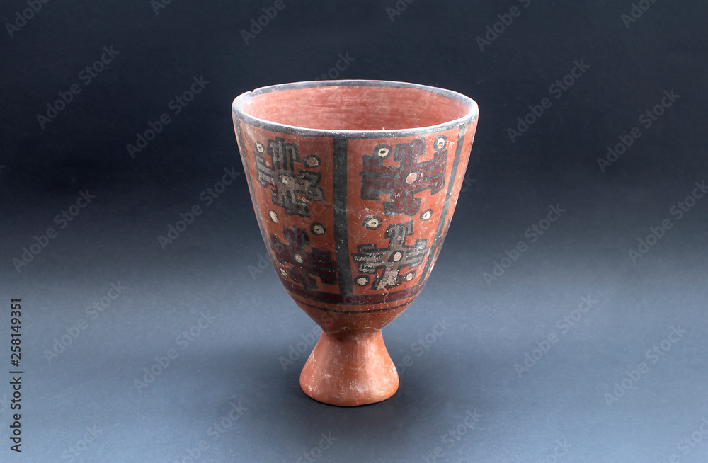 Pre-columbian ceramic vase called "Huaco" from Nazca, an ancient ...