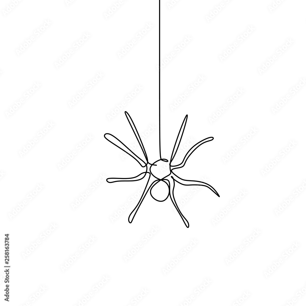 drawing a continuous line of spider animals. Stock Vector | Adobe Stock