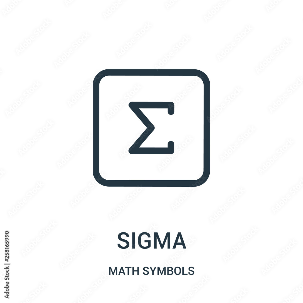 sigma icon vector from math symbols collection. Thin line sigma outline ... sigma icon vector from math symbols collection. Thin line sigma outline ...
