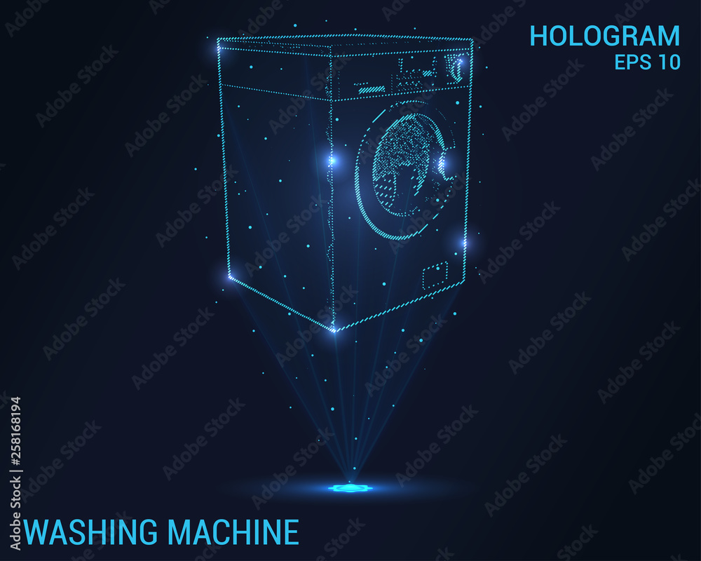 Washing machine hologram. Digital and technological background of the ...