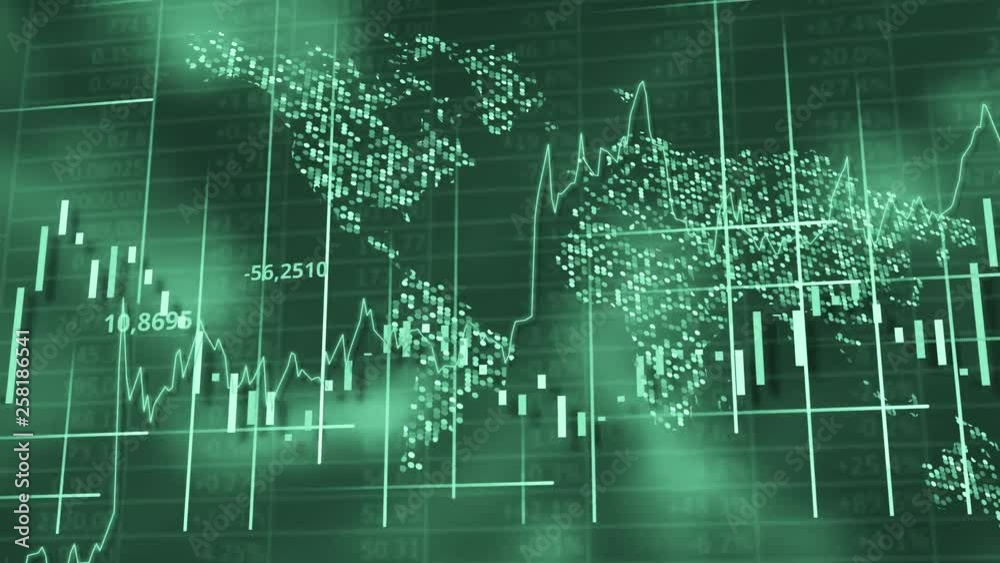 Vidéo Stock Green hi-tech background - stock diagrams, graphs and ...