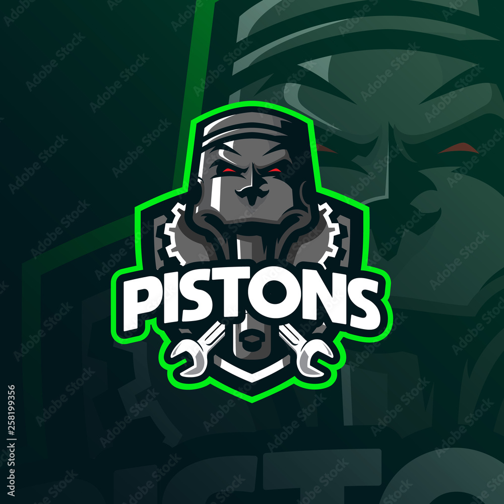 piston mascot logo design vector with modern illustration concept style ...
