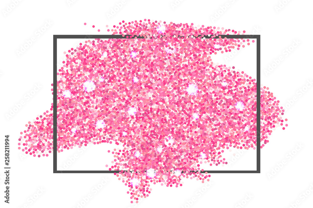 Pink glitter texture border isolated over white background Stock Vector ...