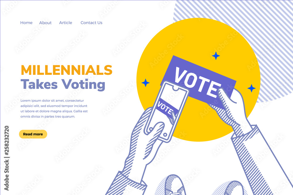 Illustration of millennial takes voting and they always exist update to ...