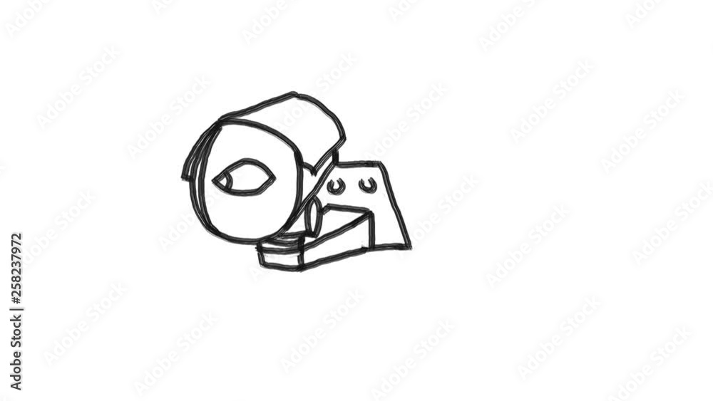 2d Animation motion graphics drawing of a CCTV surveillance security ...
