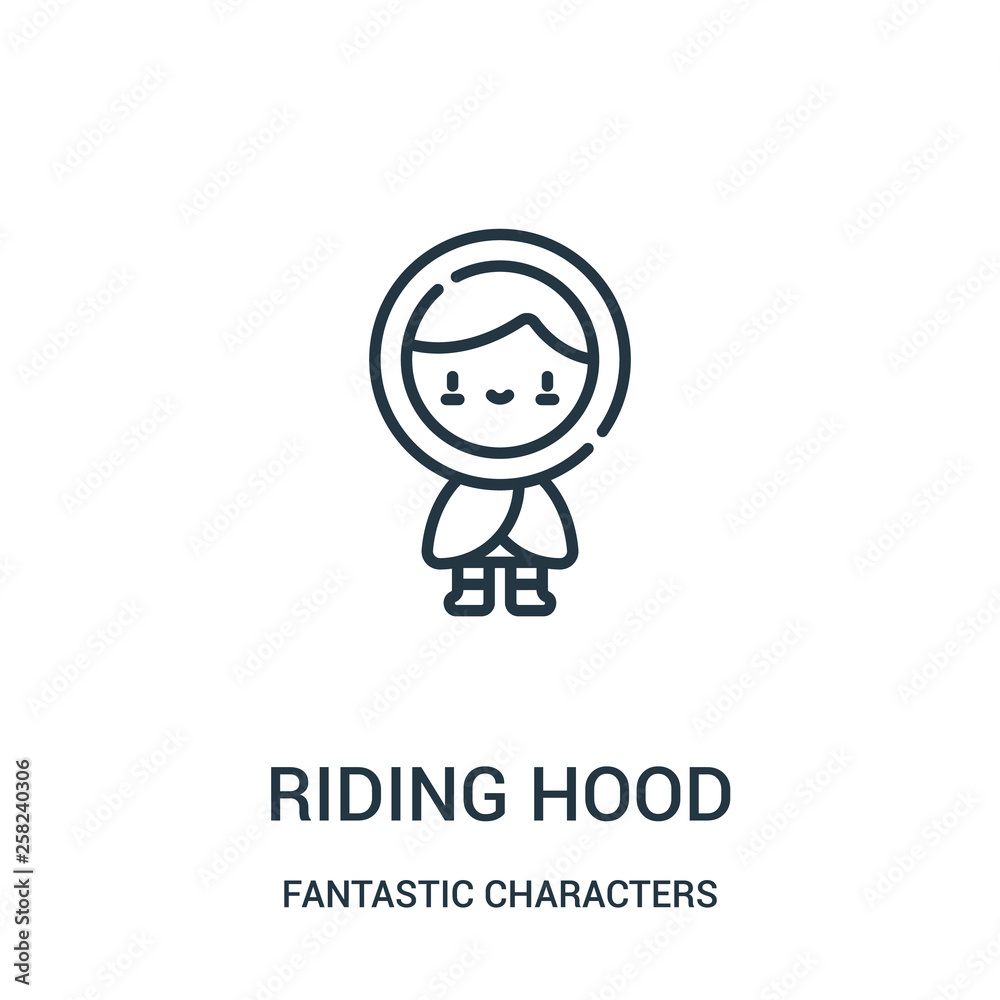red riding hood icon vector from fantastic characters collection. Thin ...