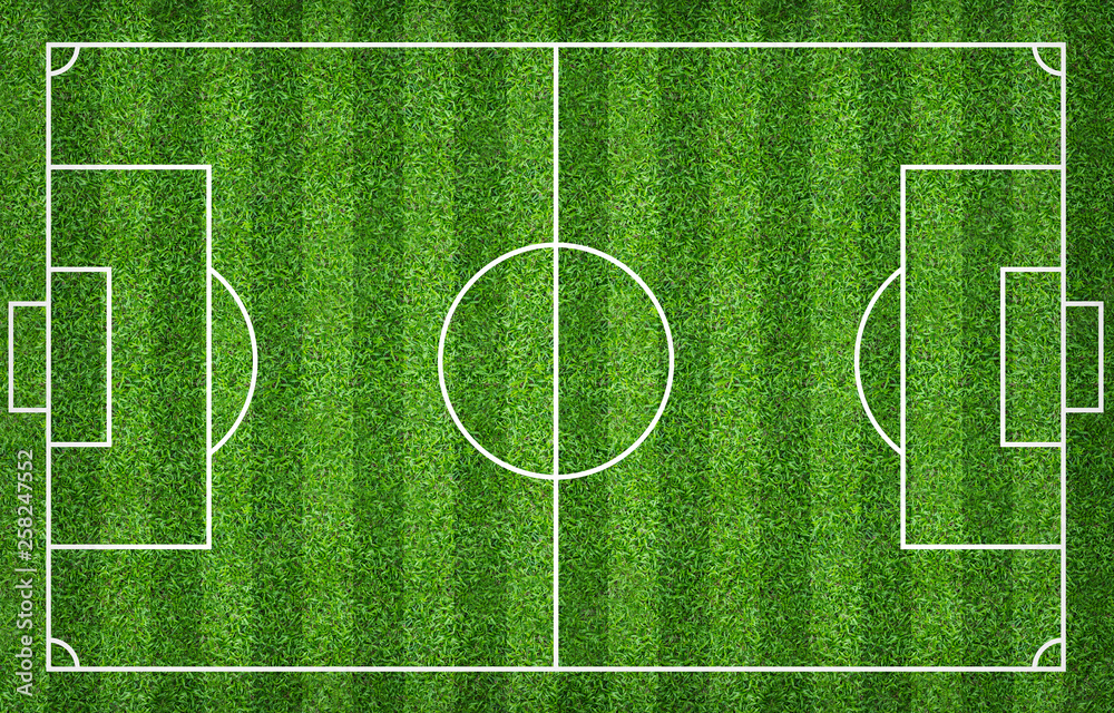 Football field or soccer field for background. Green lawn court for ...