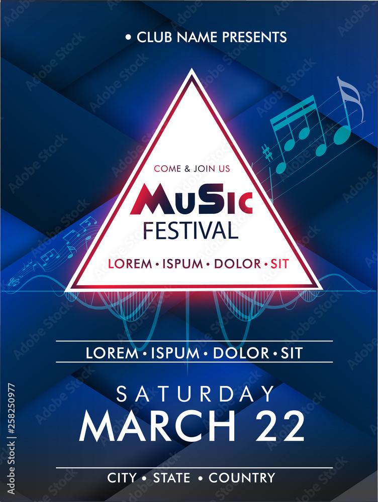 Music festival poster template A4 size. Music infographics, trendy ...