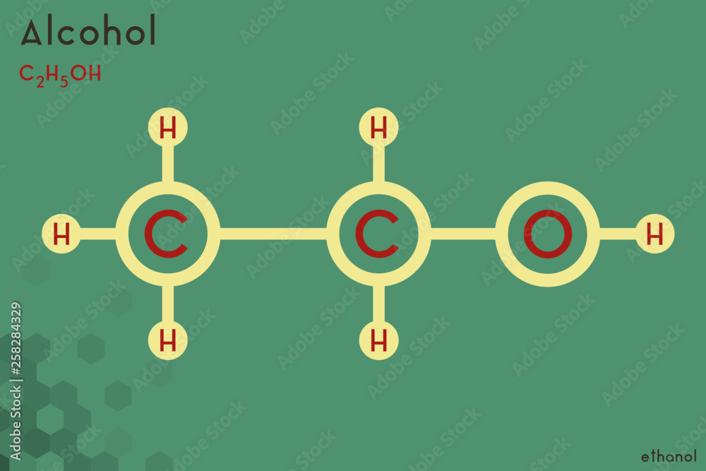 Large and detailed infographic of the molecule of Alcohol. Stock Vector ...