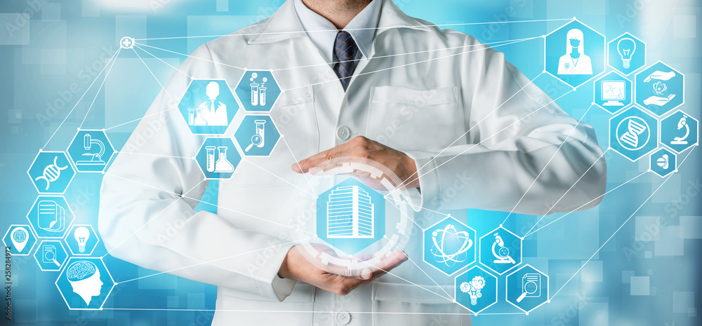 Medical Healthcare Research and Development Concept. Doctor in hospital ...