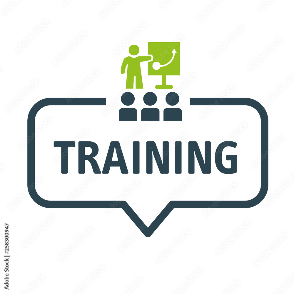 Speech bubble training concept with icon Stock Vector | Adobe Stock