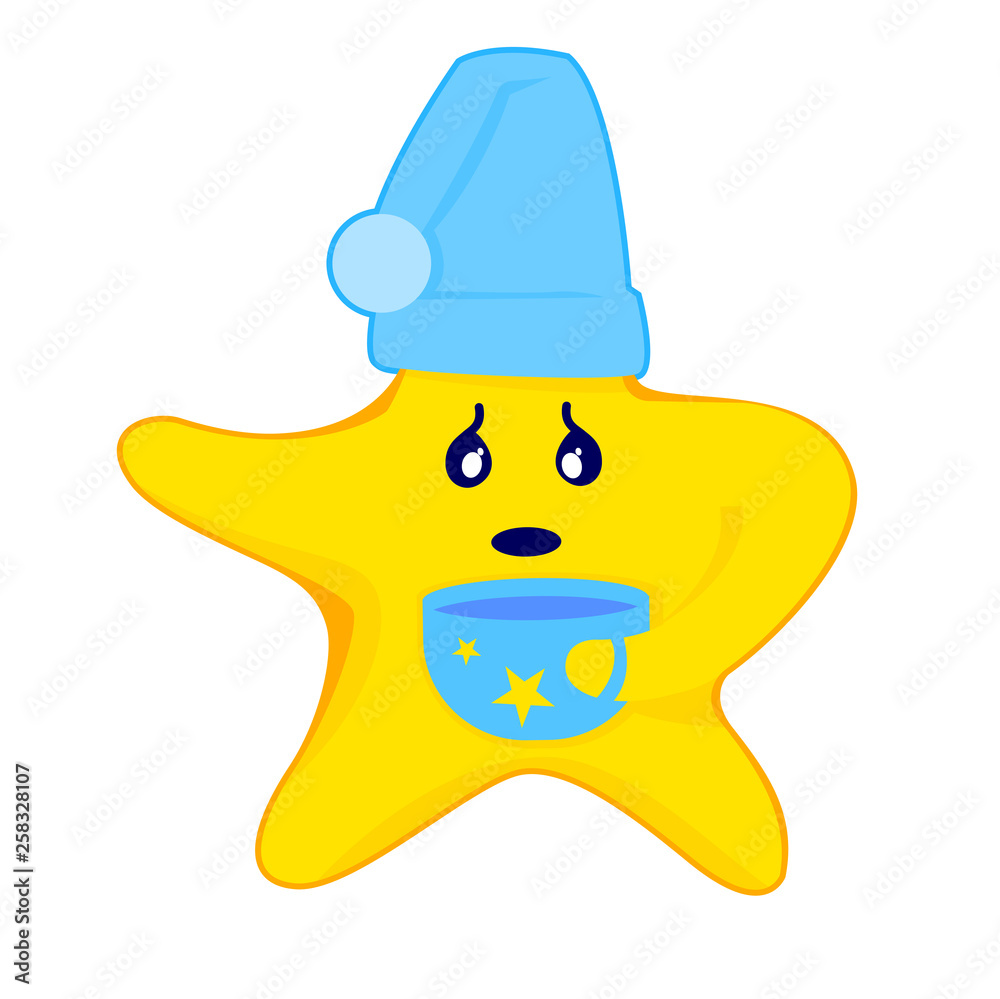 cartoon star drinking from cups vectors illusion Stock Vector | Adobe Stock