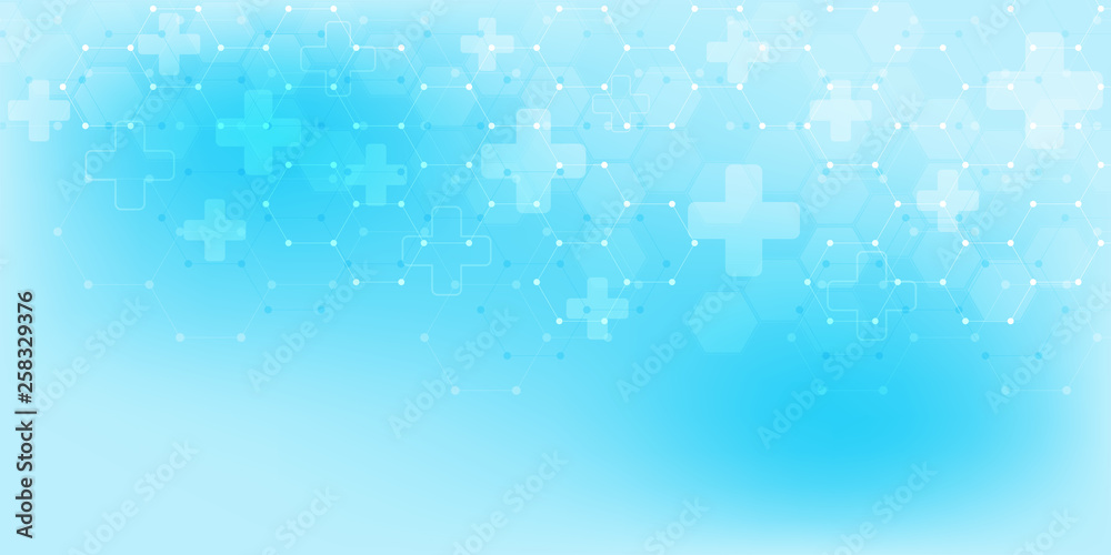 Abstract medical background with hexagons pattern. Concepts and ideas ...