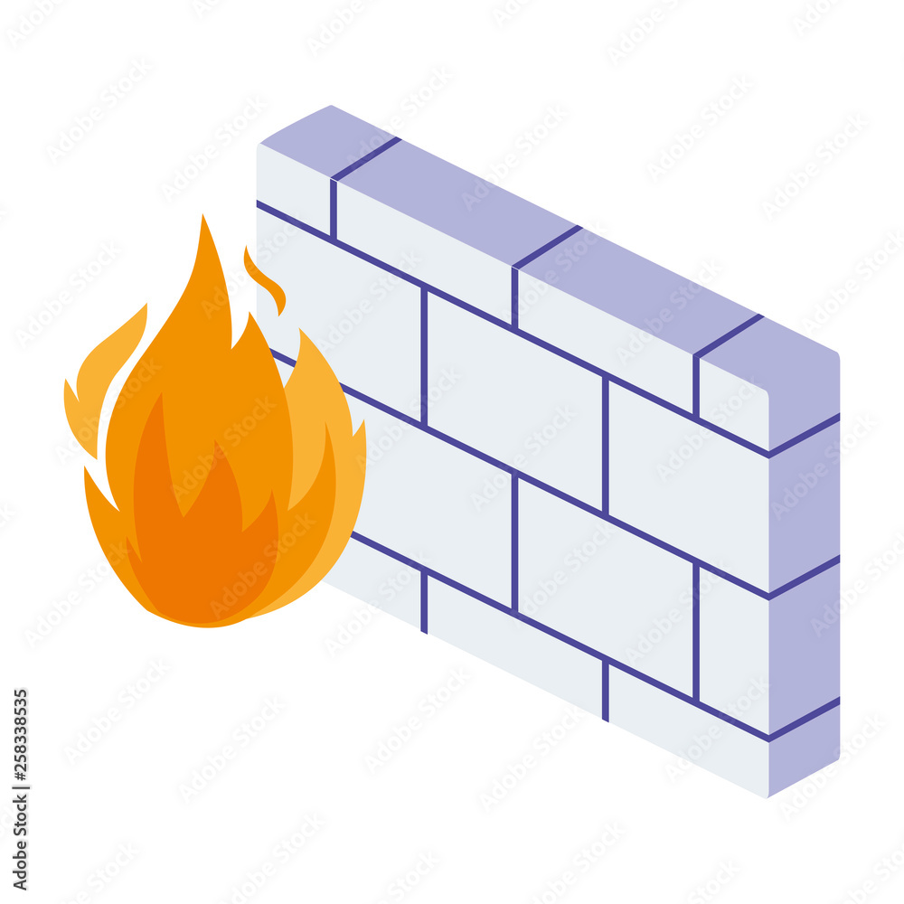 firewall protection isolated icon Stock Vector | Adobe Stock