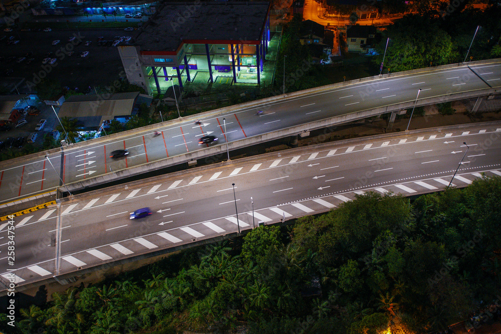 Ampang Kuala Lumpur Elevated Highway AKLEH with City Skyline in ...