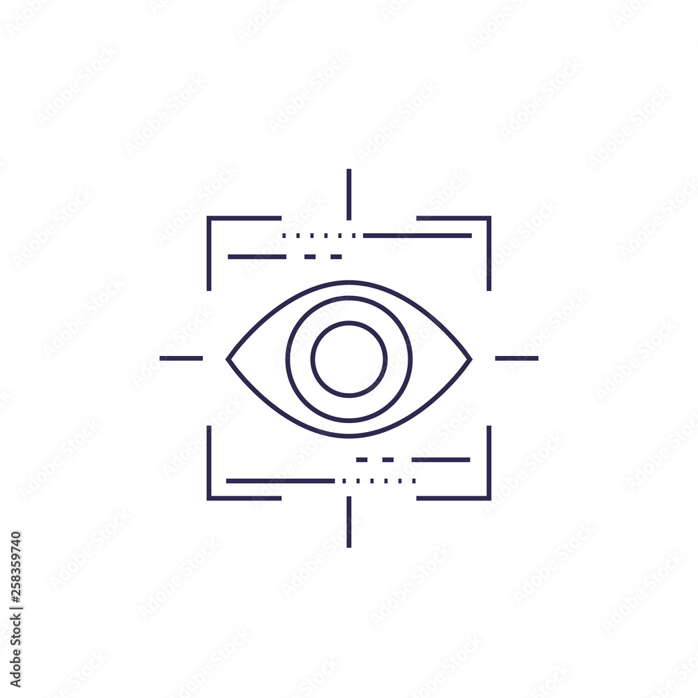 Machine vision, vector line icon Stock Vector | Adobe Stock