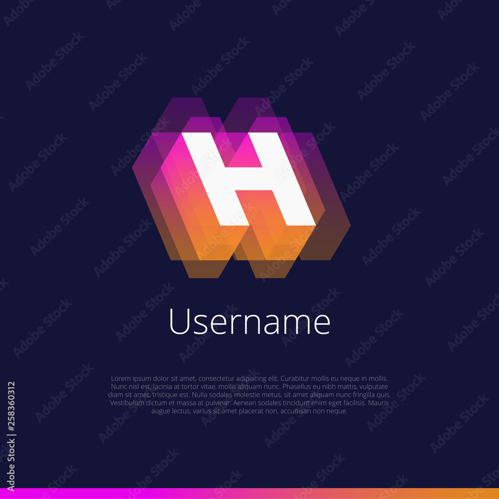 H, monogram logo. Vector graphic design elements editable for company ...