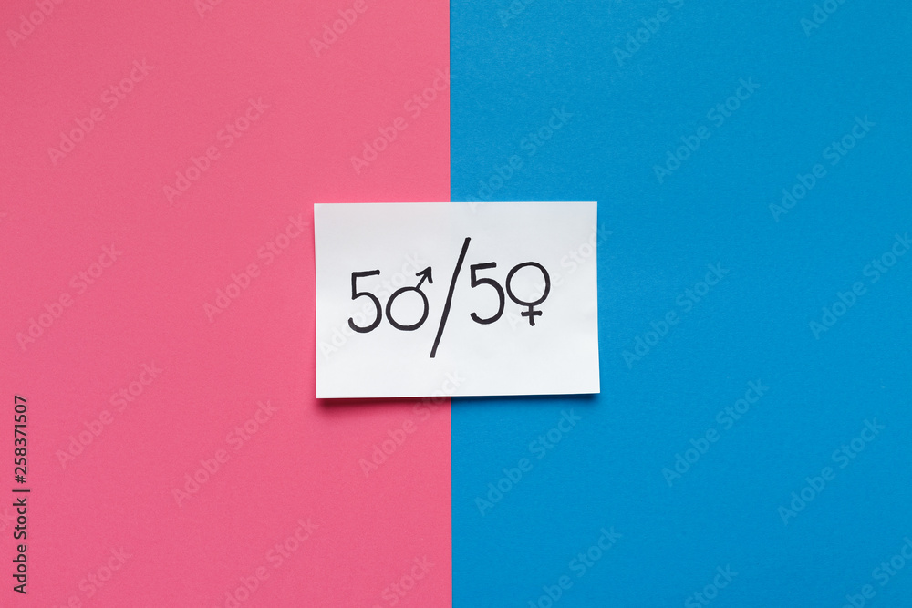 Gender stereotypes, role of man and woman in society Stock Photo ...