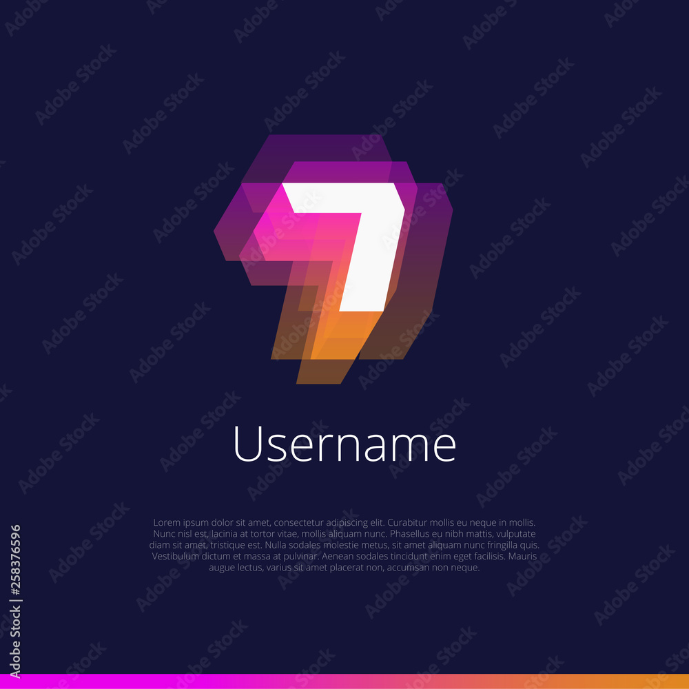 7, monogram logo. Vector graphic design elements editable for company ...