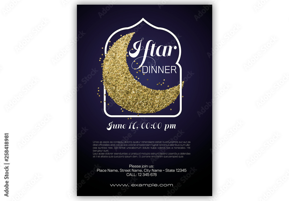 Iftar Dinner Poster Layout Stock Template | Adobe Stock