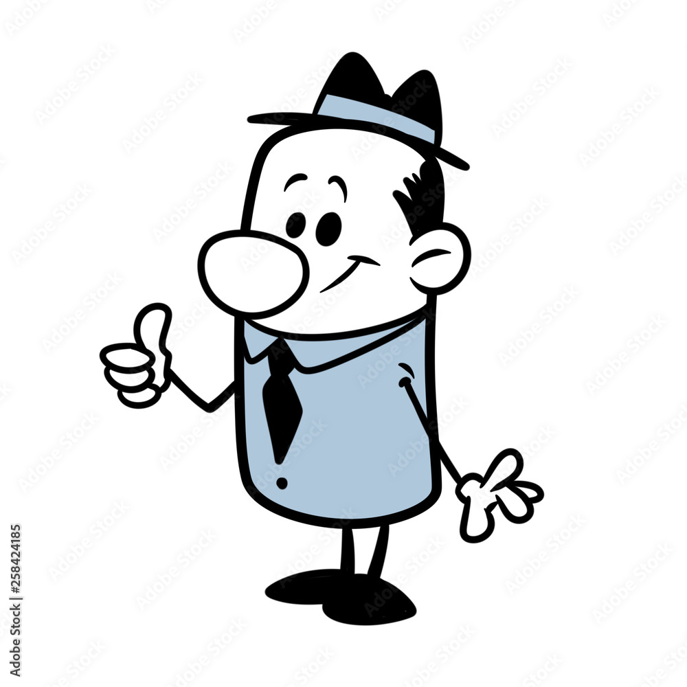 Minimalism character man hand gesture good cartoon illustration ...