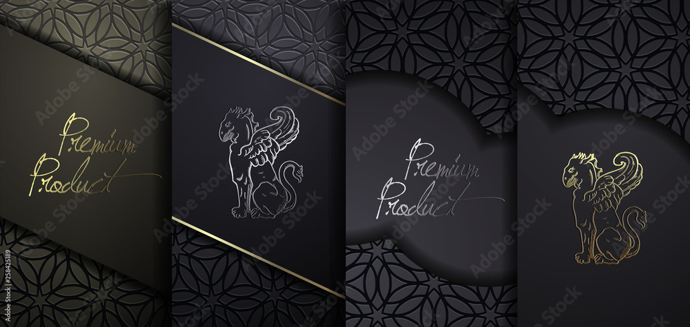 Luxury Premium design. Vector set packaging templates with different ...