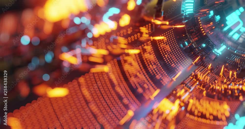 Motion graphic 4K seamless loop of abstract technology background, led ...